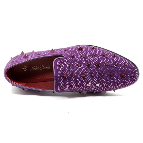 Metrocharm | Shoes | Purple Mens Spike Designer Classic Smoking Dress ...